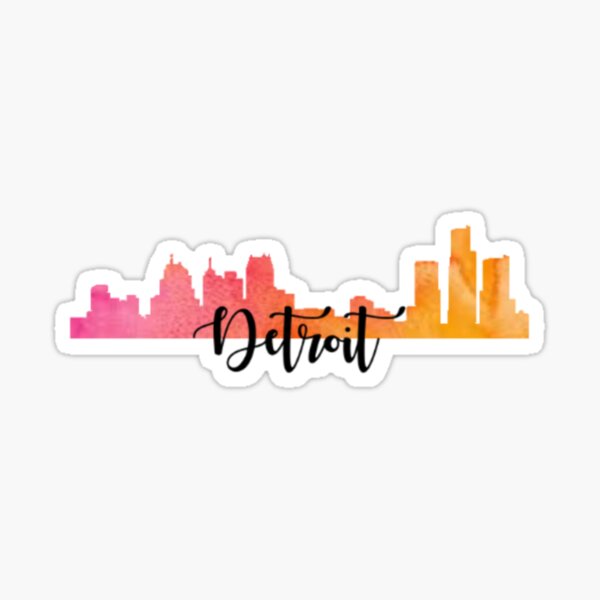 "Detroit Skyline" Sticker by izzylash | Redbubble