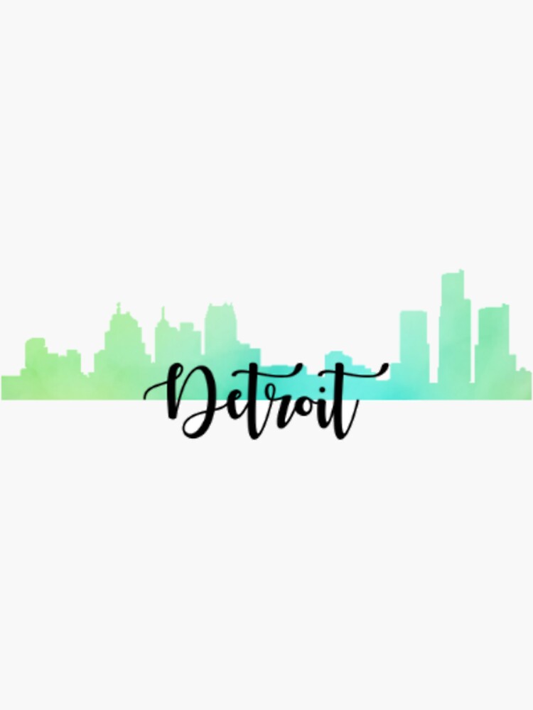 "Detroit Skyline" Sticker for Sale by izzylash | Redbubble