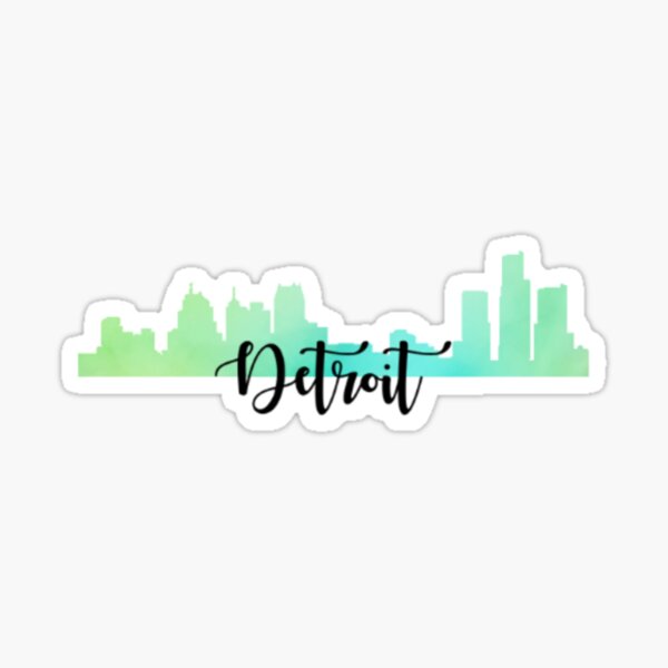 "Detroit Skyline" Sticker for Sale by izzylash | Redbubble
