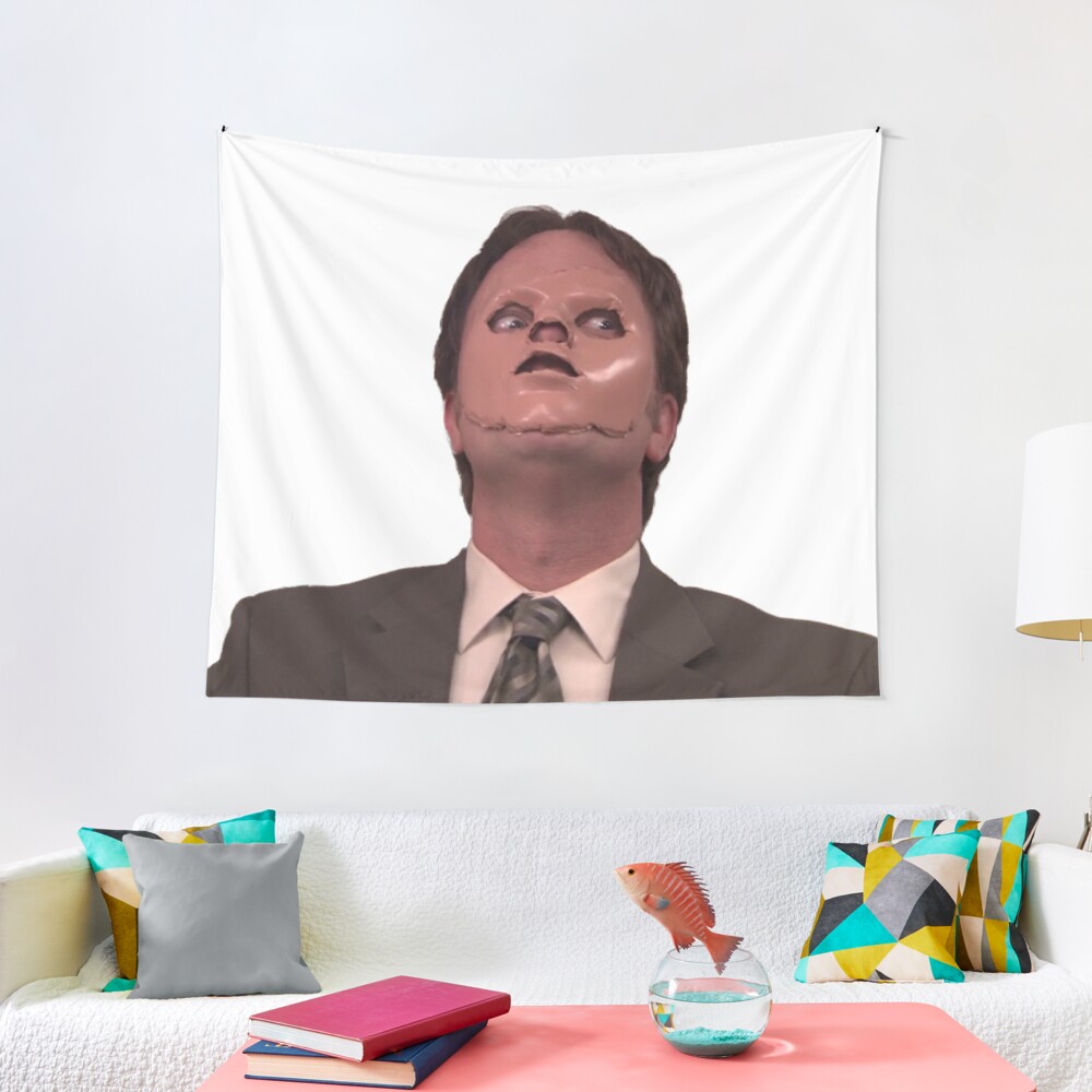"Dwight Schrute - Skin Mask" Tapestry for Sale by TossedSweetCorn ...