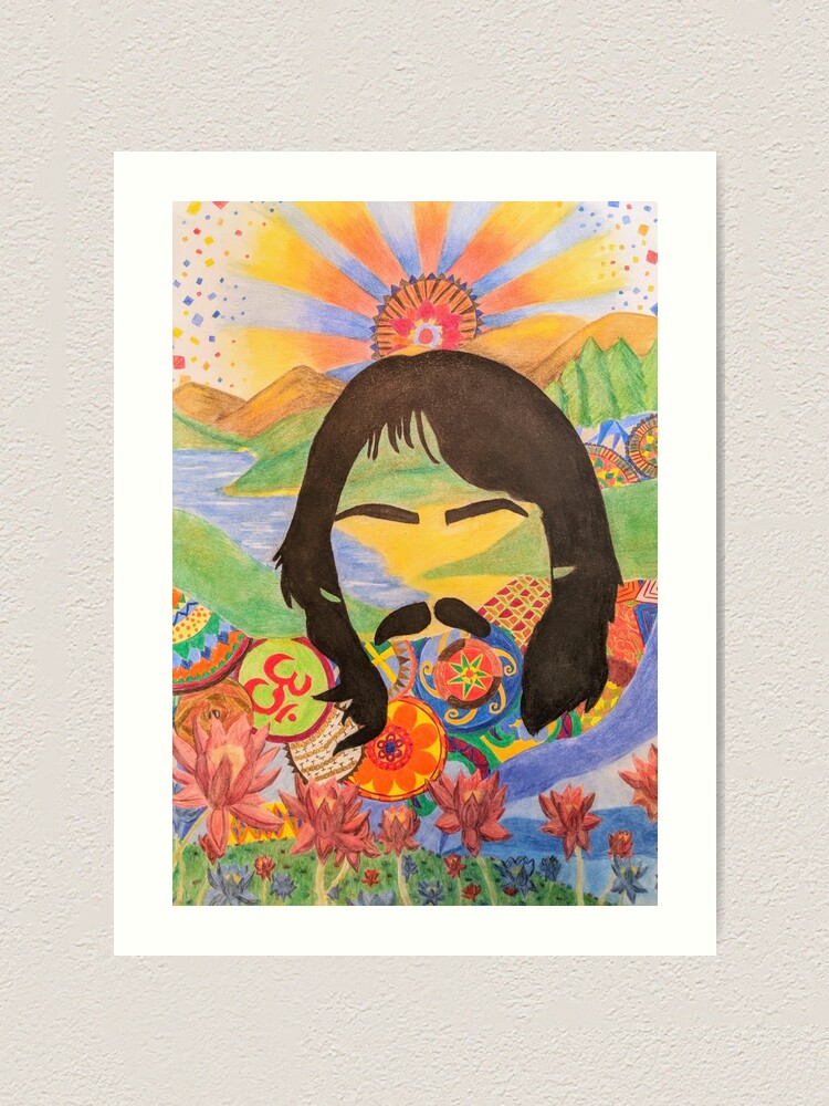 "Psychedelic George Harrison " Art Print for Sale by RyAn0096 | Redbubble