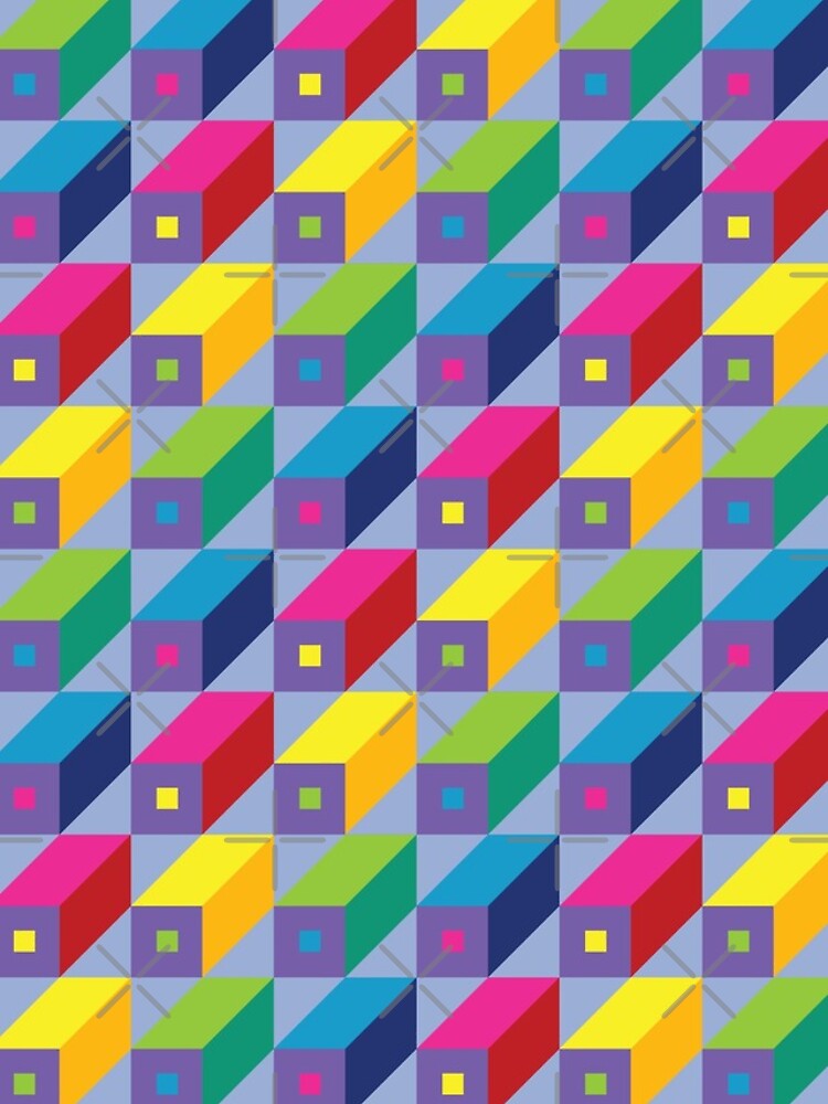 "Roman Blocks - brights on grey - Geometric pattern by Cecca Designs ...