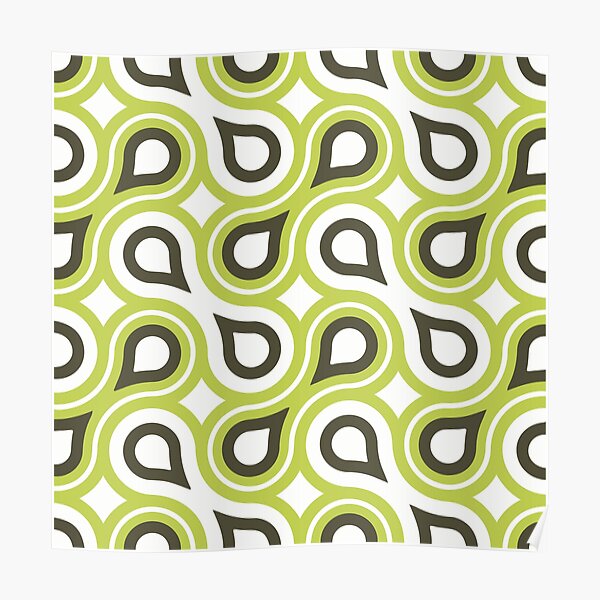 "Retro Teardrop Green" Poster by dhansonart | Redbubble
