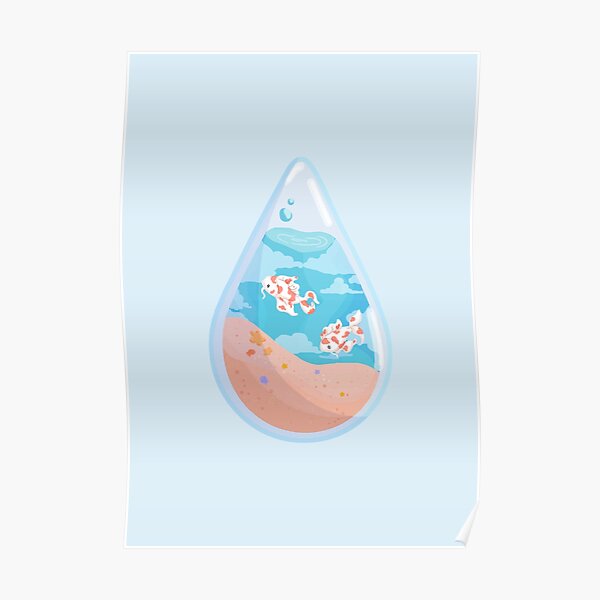 "Aesthetic water droplet" Poster by KymmaDoodles | Redbubble