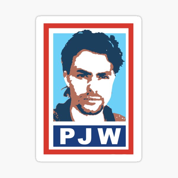 "PJW" Sticker for Sale by sociographix | Redbubble