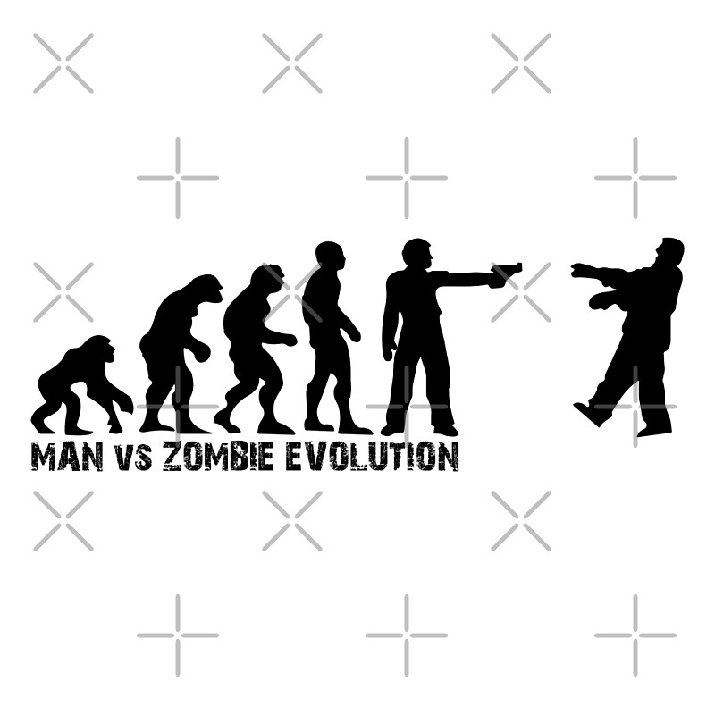 "Man vs Zombie Evolution" by maniacreations | Redbubble