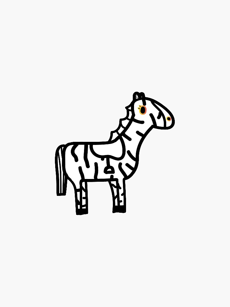 "confused zebra called 'zee'" Sticker for Sale by shicksss | Redbubble