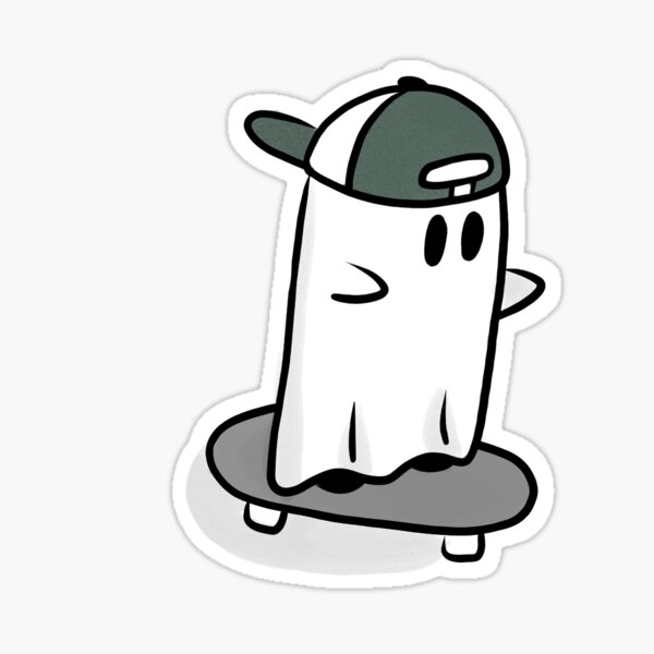 Sk8r Ghost Sticker By Rainbowjanebo Redbubble 
