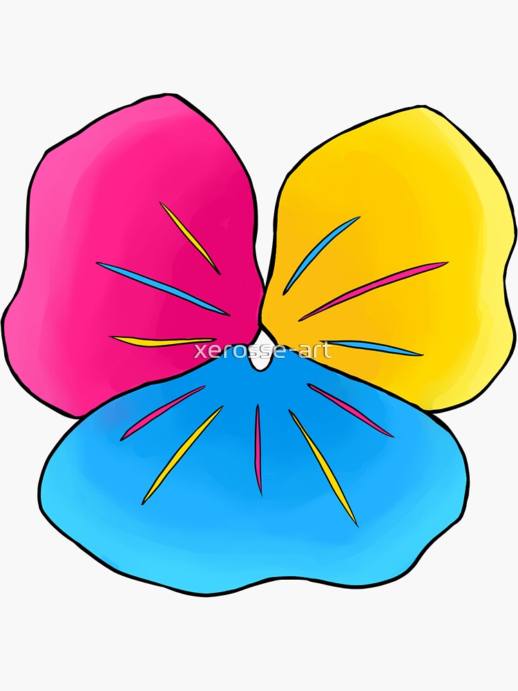 "Pan Pride Flower Pan-sy" Sticker for Sale by xerosse-art | Redbubble