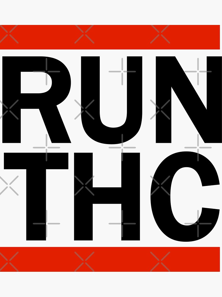 "RUN THC" Sticker for Sale by drewsandler | Redbubble