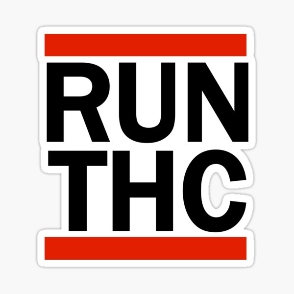 "RUN THC" Sticker for Sale by drewsandler | Redbubble