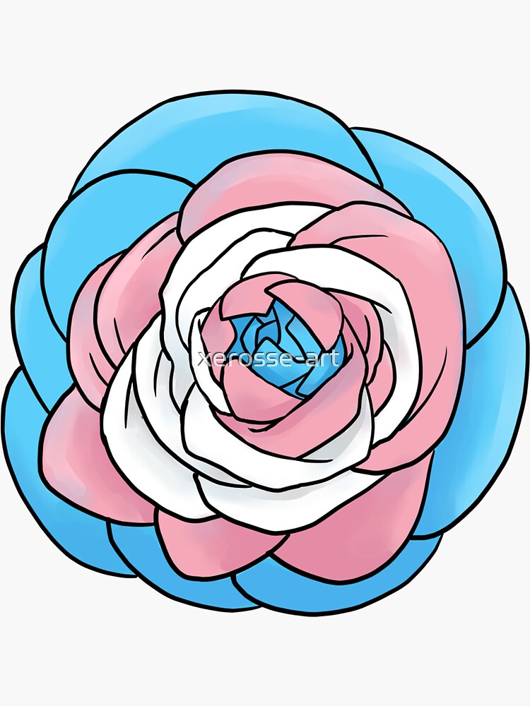 "Trans LGBT Pride Flower Trans-nunculus" Sticker by xerosse-art | Redbubble