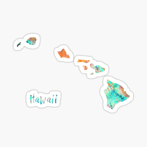 "Hawaii, Hawaii map" Sticker by Rosaliartbook | Redbubble