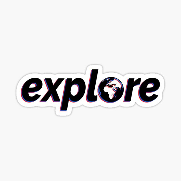 "Explore red blue black" Sticker by LindeSwi13 | Redbubble