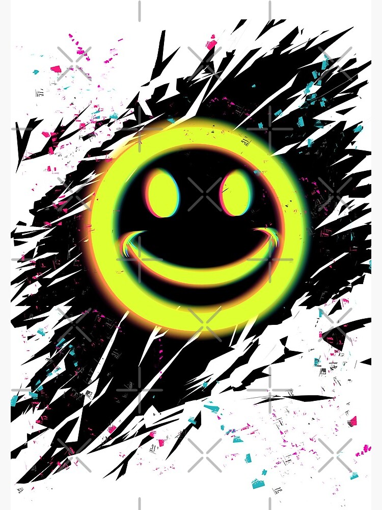 "Smiley rave acid neon 80s 90s music emoji" Spiral Notebook by ...