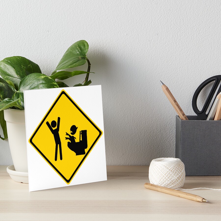 "Poop goblin attacks road sign." Art Board Print by mustek550 | Redbubble