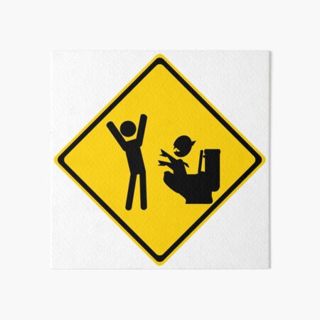 "Poop goblin attacks road sign." Art Board Print by mustek550 | Redbubble