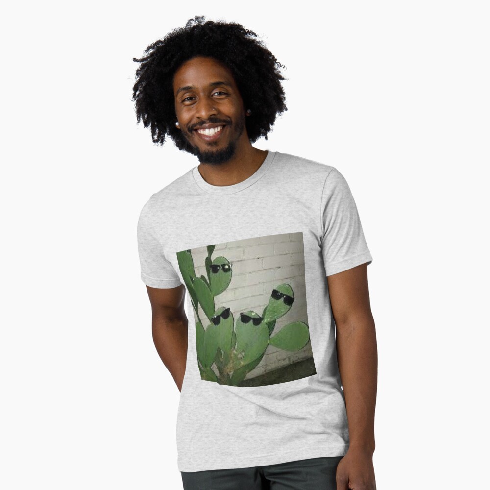 "Cacti with Sunglasses low-resolution meme cursed image" Sticker for ...