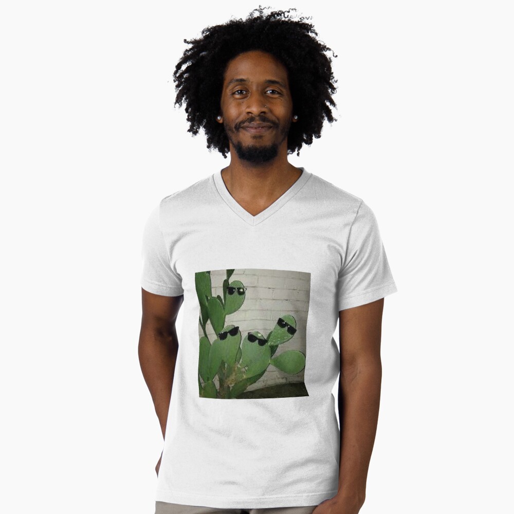 "Cacti with Sunglasses low-resolution meme cursed image" Sticker for ...