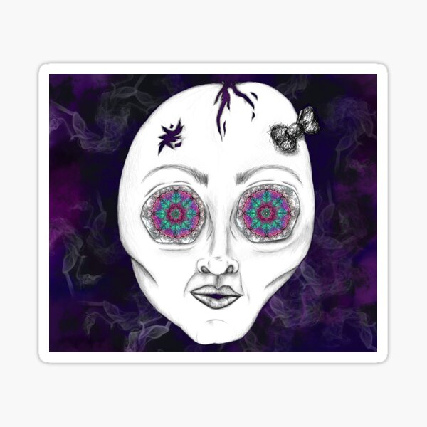 "Gothic white mask with trippy mandala eyes" Sticker for Sale by ...