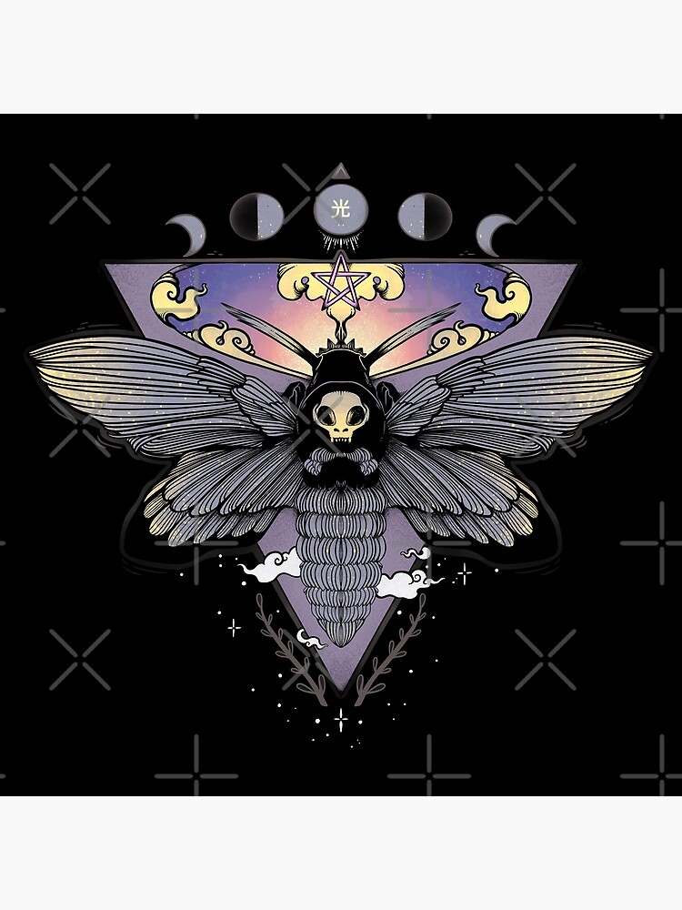 "Death Head Moth Gothic Triangle Moon Phase Art" Poster for Sale by ...