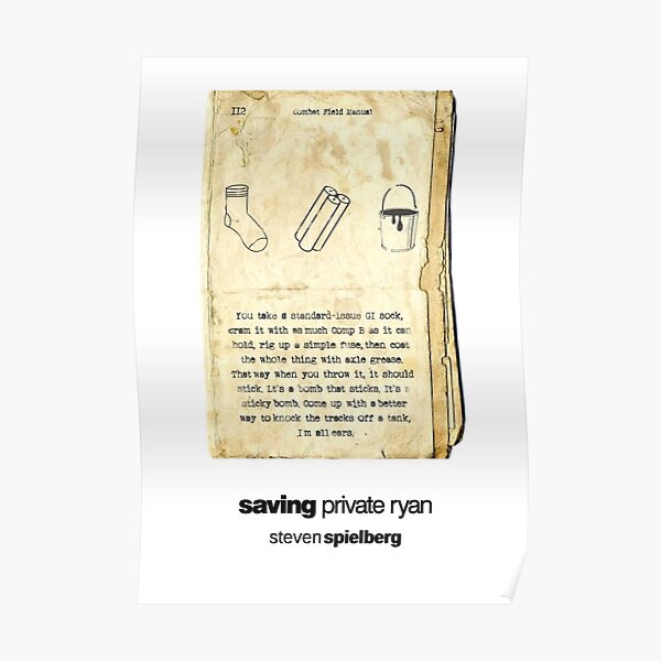 "Saving Private Ryan Field Manual Sticky Bomb" Poster for Sale by ...
