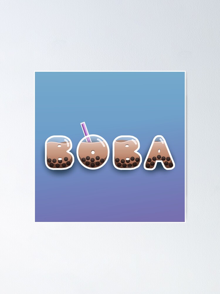 "Boba Bubble Text" Poster for Sale by artistokat | Redbubble