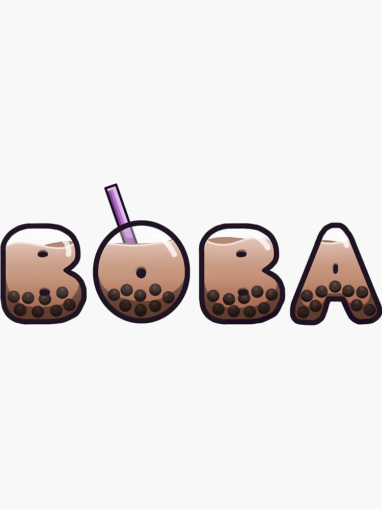 "Boba Bubble Text" Sticker for Sale by artistokat | Redbubble