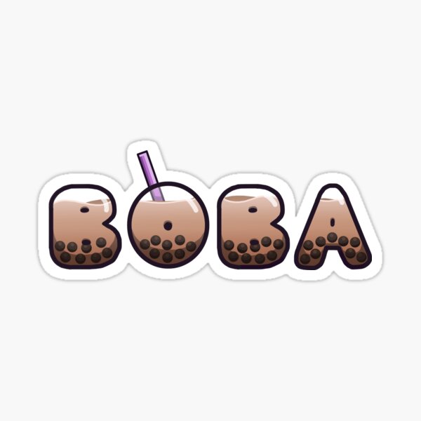 "Boba Bubble Text" Sticker for Sale by artistokat | Redbubble