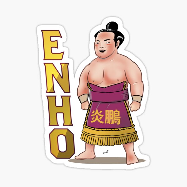 "Sumo Wrestler "Enho" Rikishi Enho Akira Cartoon 炎鵬" Sticker for Sale ...