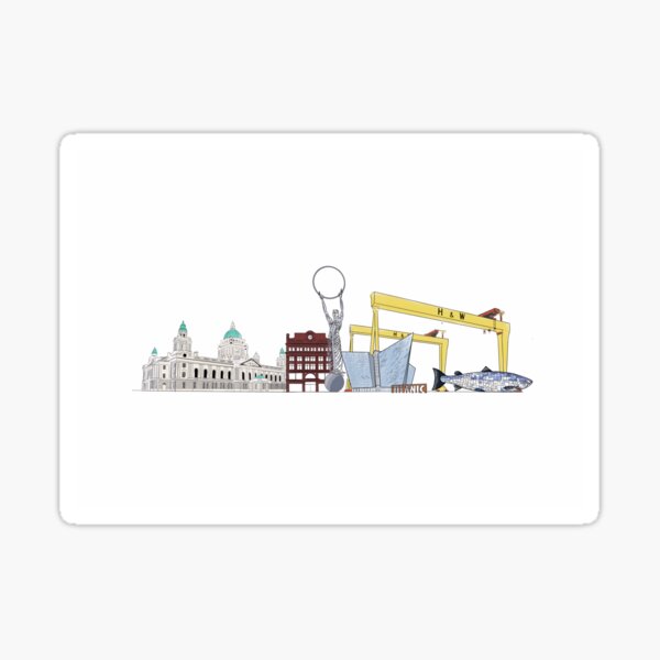 "Belfast city skyline " Sticker for Sale by HLMillustration | Redbubble