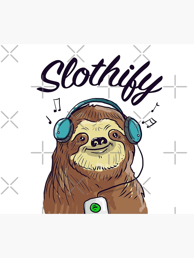 "Sloth Listening To The Music" Poster by fer3407xzhtvz8 | Redbubble