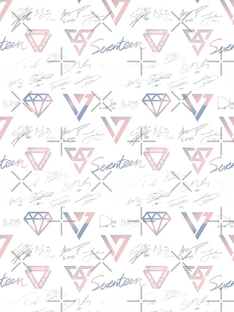 "SEVENTEEN Signatures and Logos Pattern (White)" iPhone Case for Sale ...