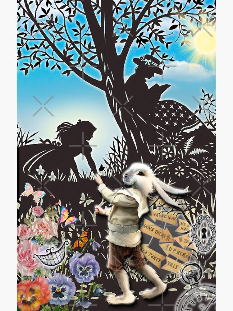 "alice in wonderland - follow the white rabbit" Sticker for Sale by ...