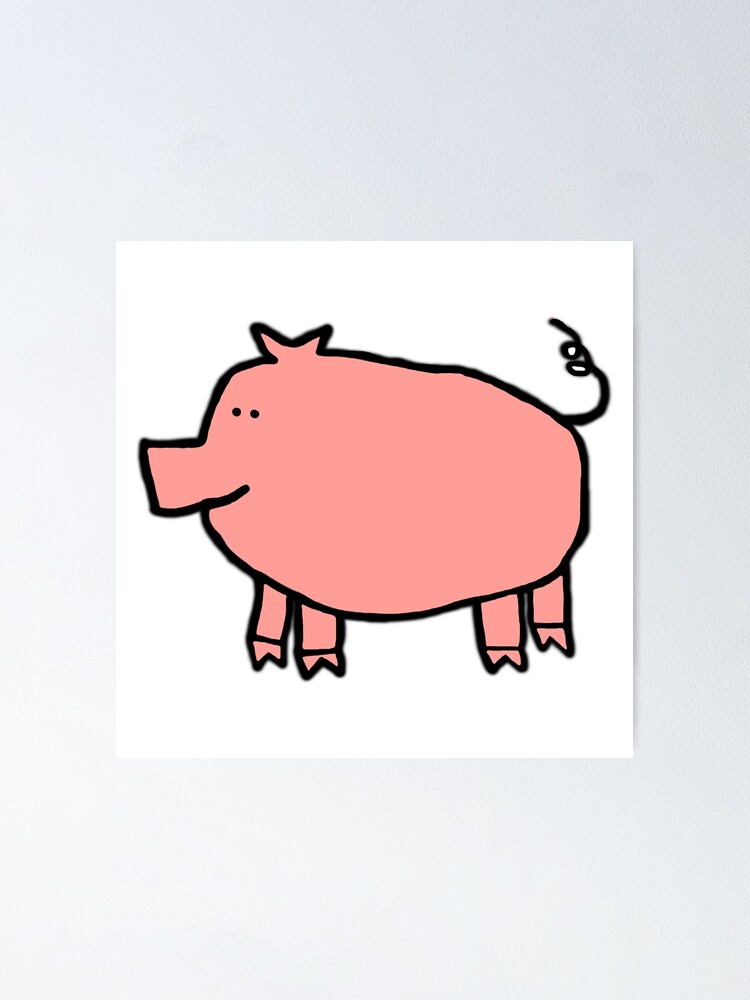 "Rose Pig on a transparent background" Poster by ellenhenry | Redbubble