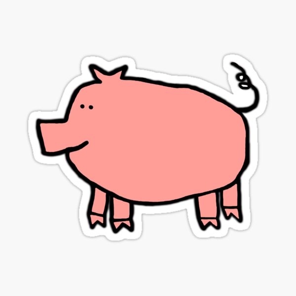 "Rose Pig on a transparent background" Sticker for Sale by ellenhenry ...
