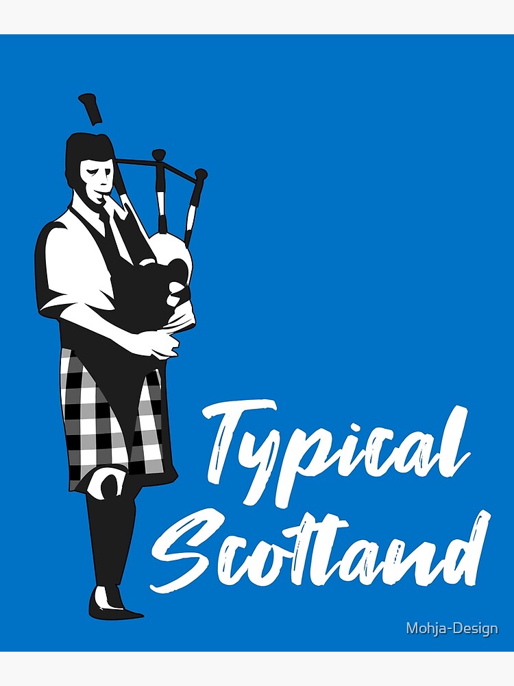 "Typical Scotland man with bagpipe" Poster for Sale by Mohja-Design ...