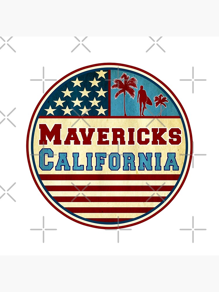 "Mavericks California Ocean Surf Palms Surfer Surfing" Poster by ...