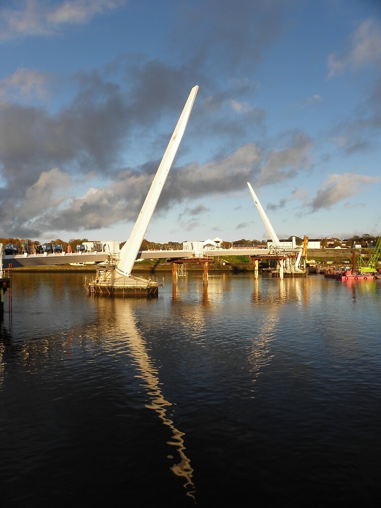 "New Peace Bridge in constuction over river Foyle - Derry Ireland" by ...