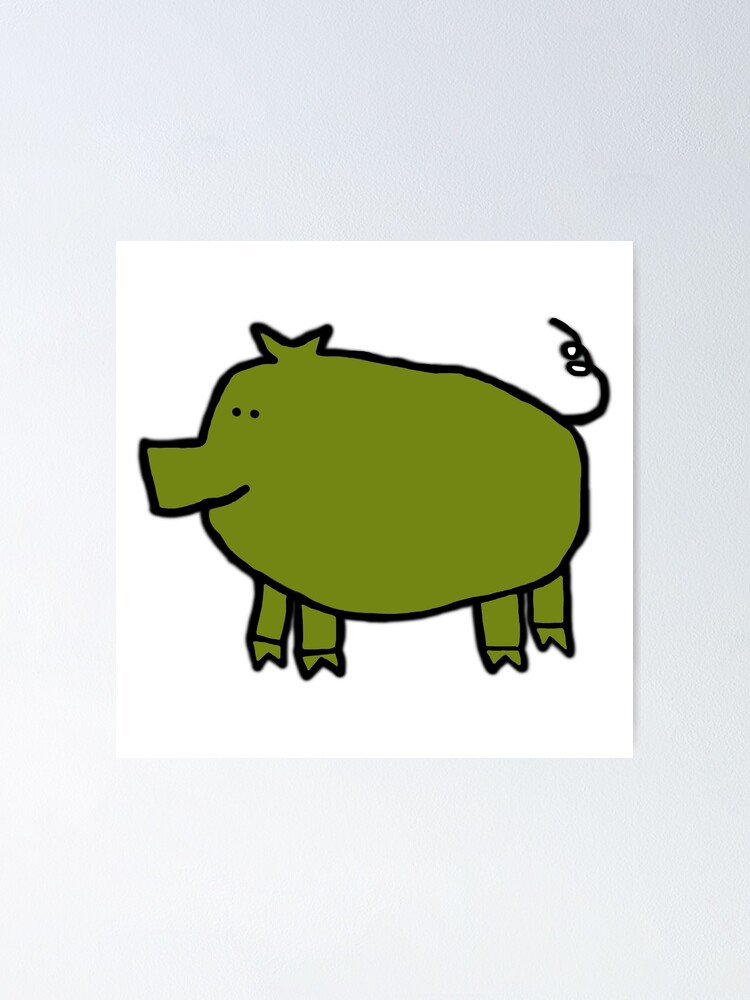 Póster «Cerdo verde sobre un fondo transparente» de ellenhenry | Redbubble