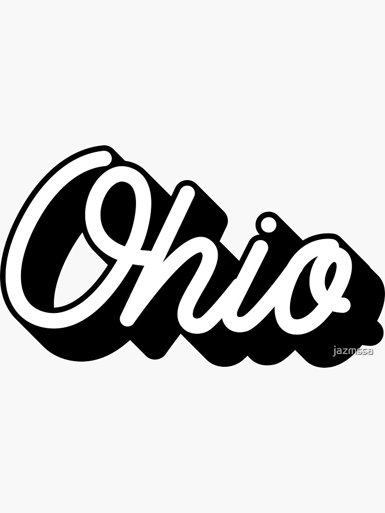 "Dimensional Script Ohio Souvenir, Sticker Look" Sticker for Sale by ...