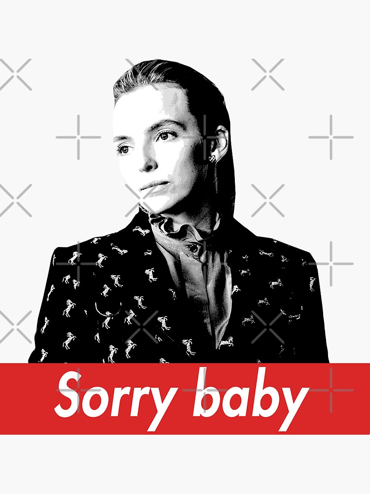 "sorry baby" Sticker by aluap106 | Redbubble
