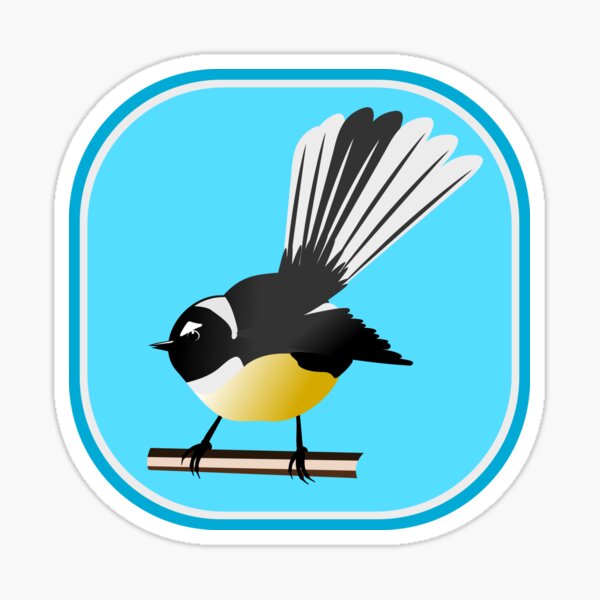 "Fantail New Zealand Bird" Sticker by piedaydesigns | Redbubble