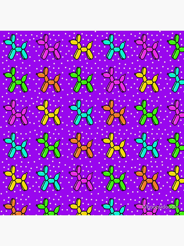 "Balloon Dogs: Multi-color on Purple" Sticker for Sale by Whoopsidoodle ...