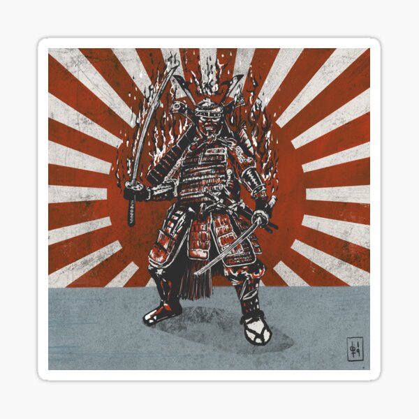 "Samurai with Red Sun" Sticker for Sale by dptaylor72 | Redbubble