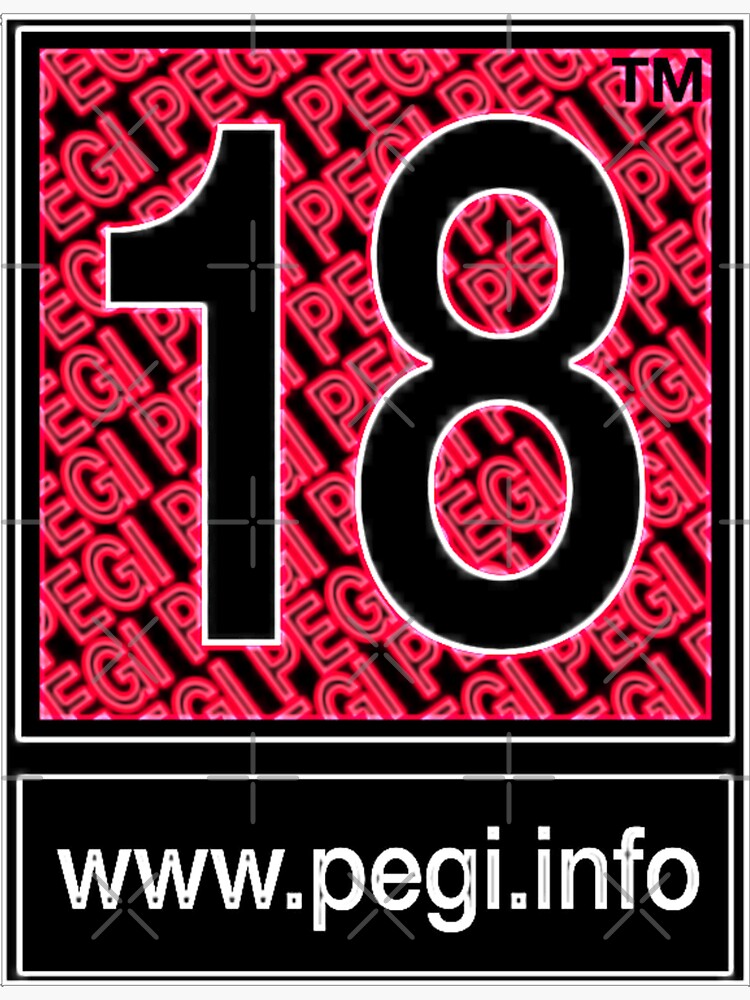 "-GAMING- PEGI 18 Neon Logo" Sticker by ShimadaSan | Redbubble