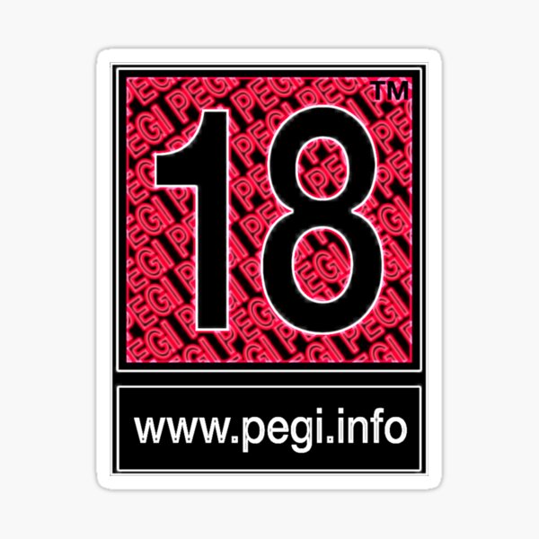 "-GAMING- PEGI 18 Neon Logo" Sticker by ShimadaSan | Redbubble