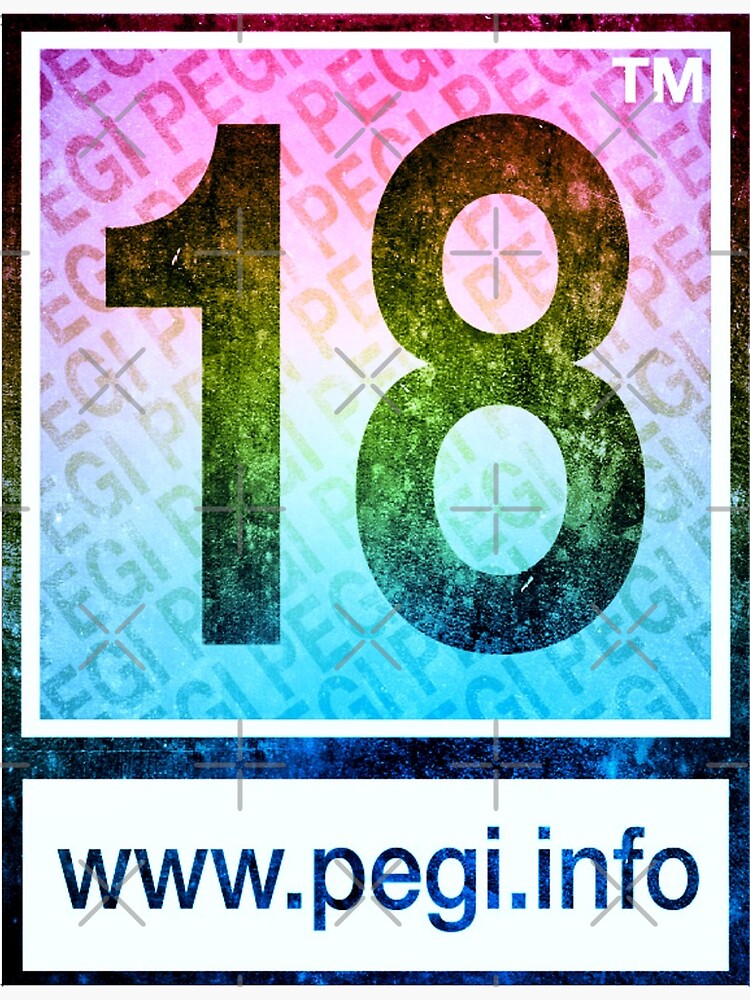 "-GAMING- PEGI 18 Rainbow Logo" Art Print by ShimadaSan | Redbubble