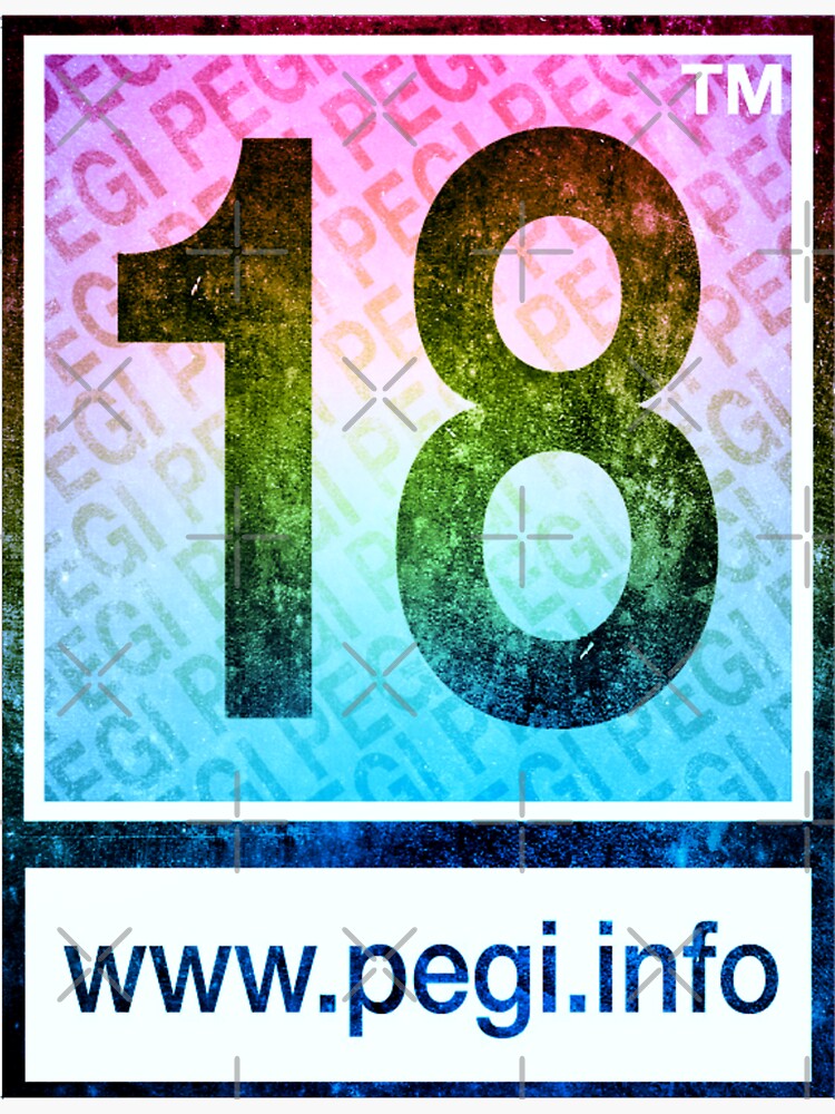 Pegatina «-GAMING- Logo PEGI 18 Rainbow» de ShimadaSan | Redbubble