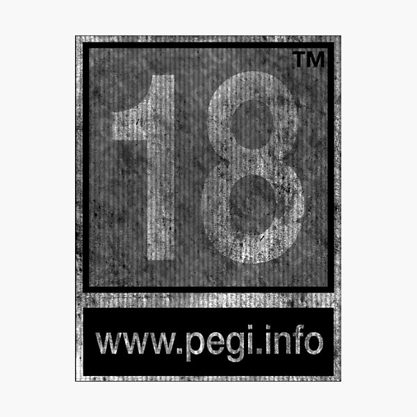 "-GAMING- PEGI 18 B & W Logo" Fotodruck von ShimadaSan | Redbubble